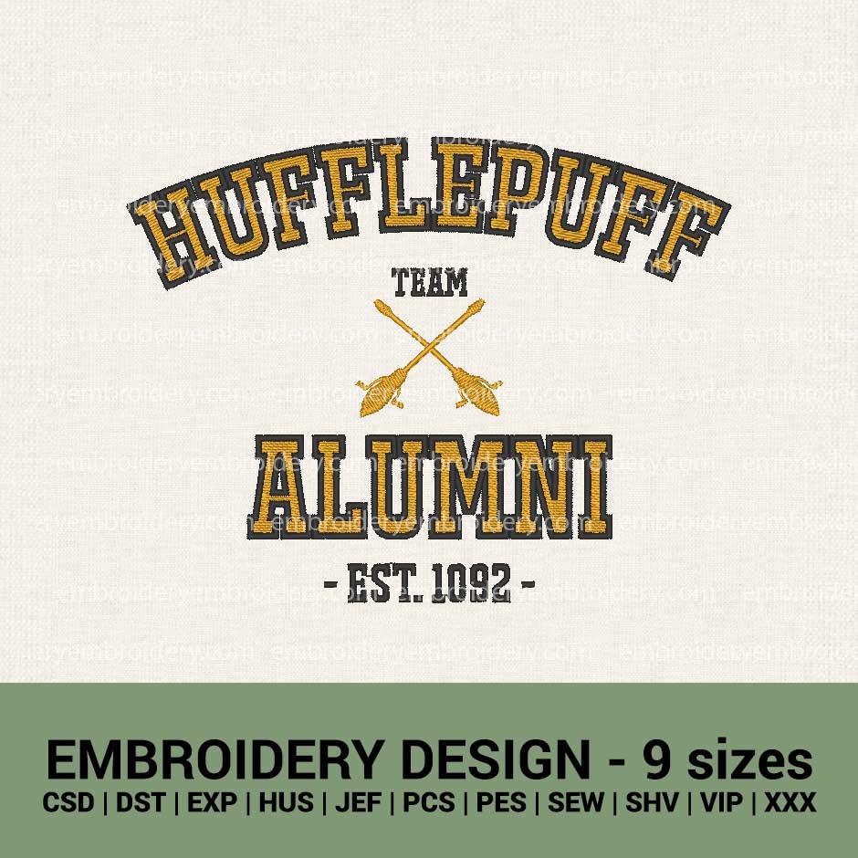 Harry Potter Hufflepuff alumni machine embroidery designs Harry Potter Hufflepuff alumni machine embroidery designs